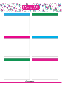 Free prayer list templates (printable pdf downloads) - The Faith Space
