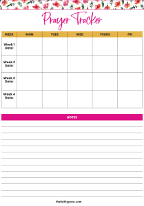 Prayer tracker printables (pdf downloads for free) - The Faith Space