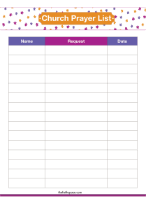 Free prayer list templates (printable pdf downloads) - The Faith Space